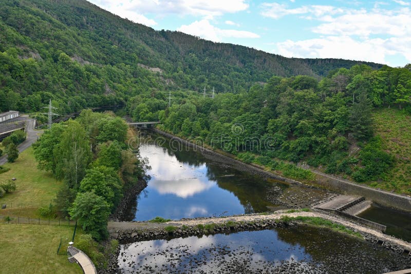 View from the Dam on the River Eder Stock Photo - Image of edersee ...