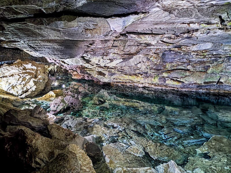 A View from the Edge of a Clear Blue Water Pool Inside a Large ...