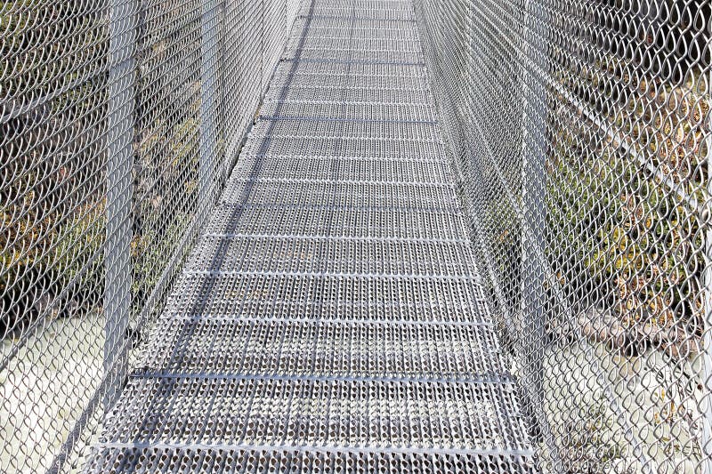 View of the Edge of a Suspension Bridge Stock Image - Image of bridge ...