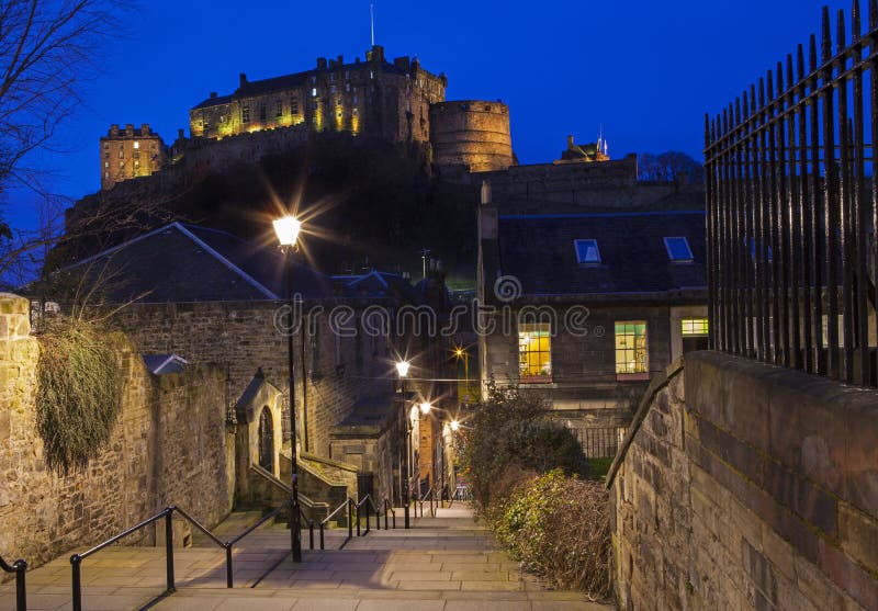 View of Edinburgh Castle from Vennel Stock Image - Image of historical ...