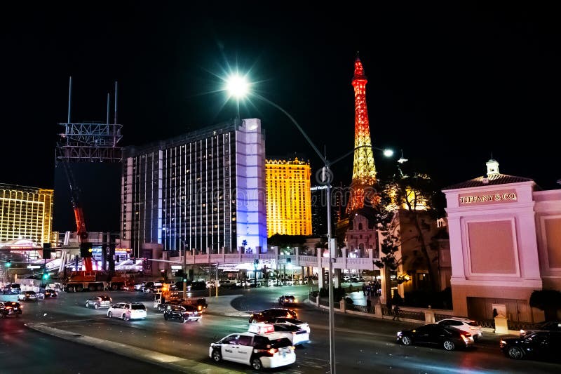 View of Eifel Tower of the Paris Hotel and Casino on the Strip ...