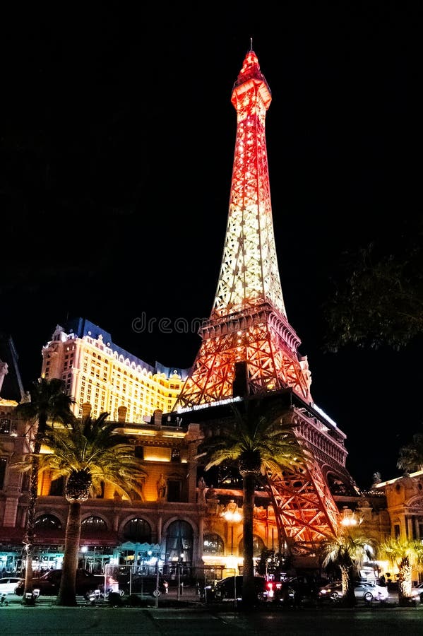 View of Eifel Tower of the Paris Hotel and Casino on the Strip ...