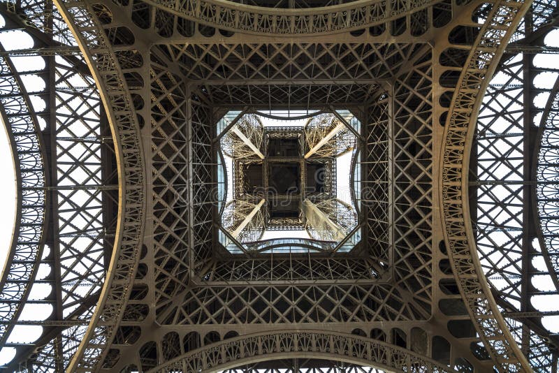 View on Eiffel Tower from Below in the Evening, Paris Stock Image ...