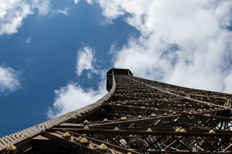 View of the Eiffel Tower from Below Towards the Sky Stock Image - Image ...