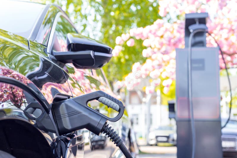 View from an Electric Car Charging Column Stock Photo - Image of ...