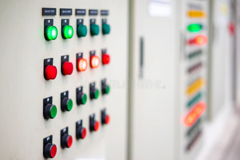 View of Electrical Main Distribution Unit with Selecter Switch, Push ...