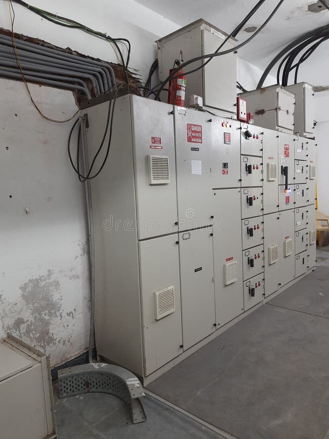 Electrical panel room stock image. Image of commercial - 229964933