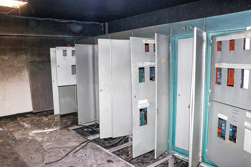 Electrical Panel Room after Fire Damage Stock Image - Image of burnt ...