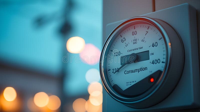 An Electricity Meter Showing High Consumption Stock Illustration ...