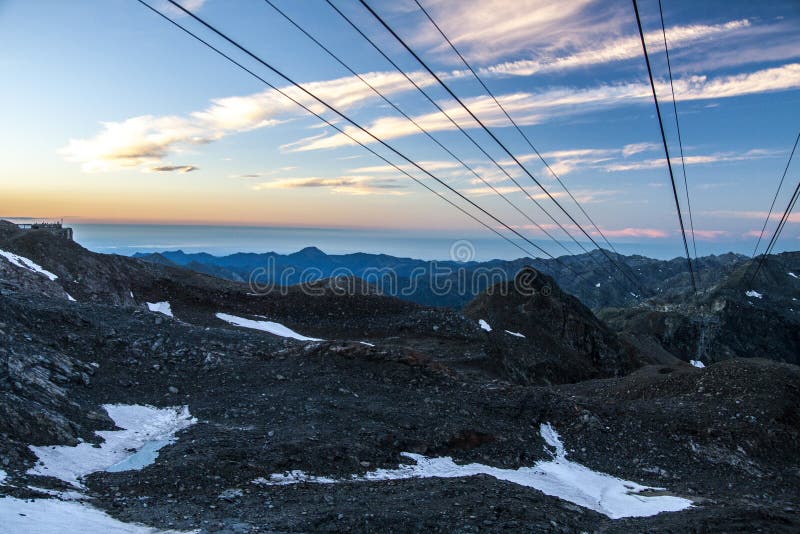 Cable Car in Monte Rosa stock image. Image of massif - 106673207