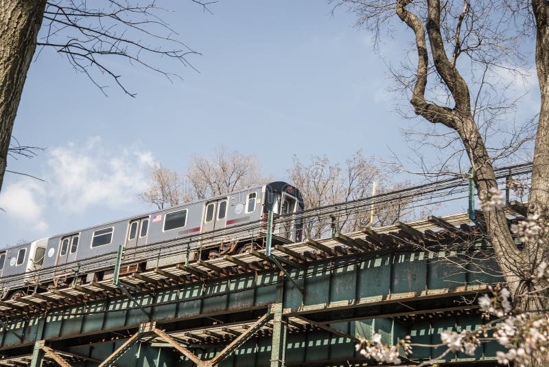 Elevated train stock image. Image of exterior, urban - 274139113