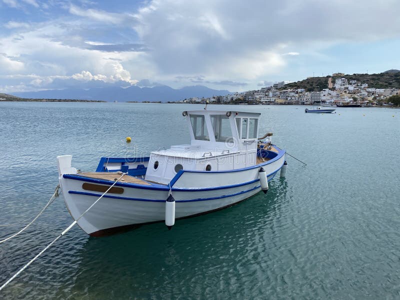 Elounda Harbour. Crete, Greece Stock Photo - Image of cable, rope: 40871760