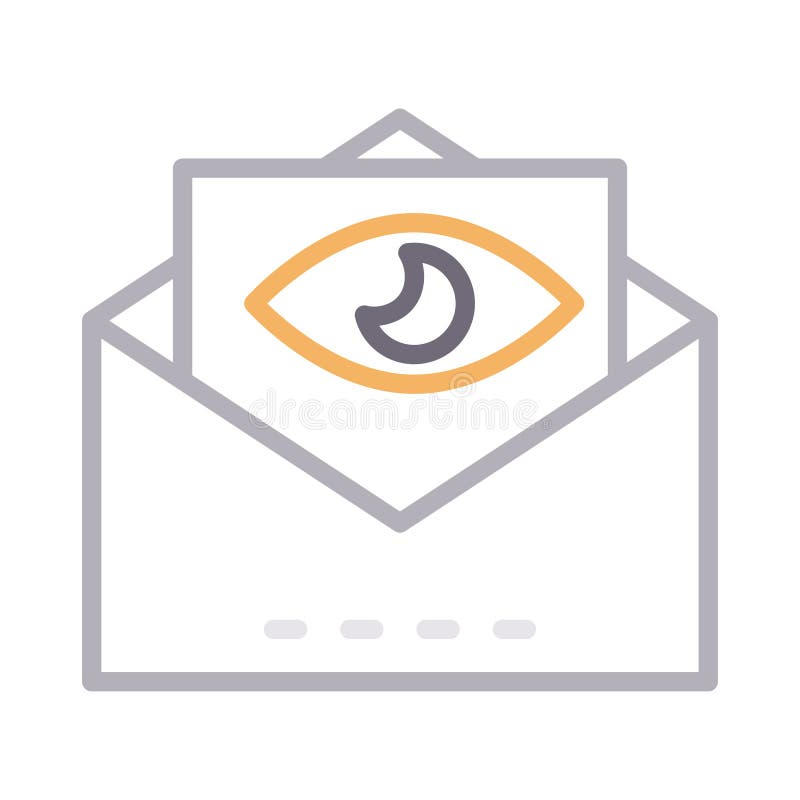 View Email Thin Color Line Vector Icon Stock Illustration ...