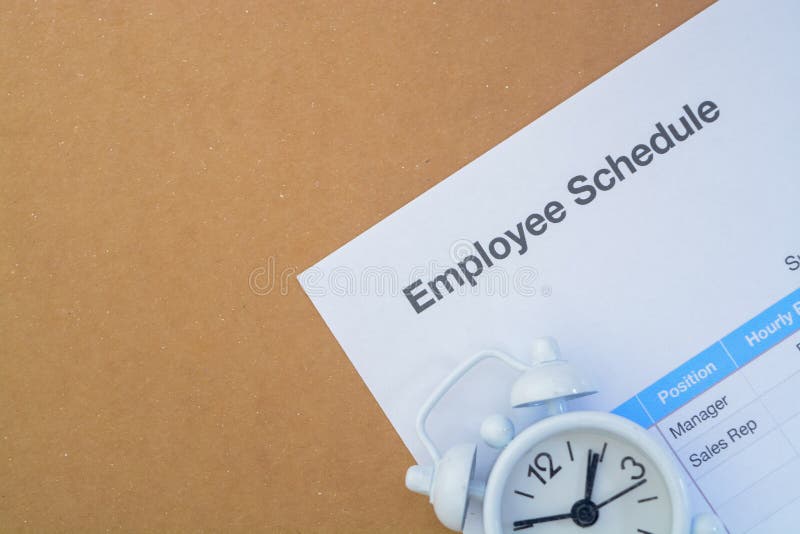 View of an Employee Schedule Sheet Paper, with a Concept of Managing ...