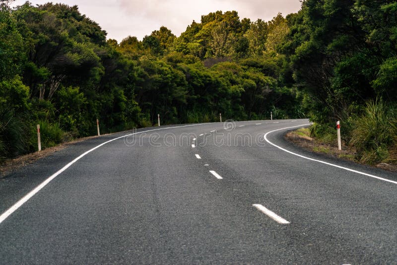 Empty asphalt road turn stock photo. Image of summer - 187312708