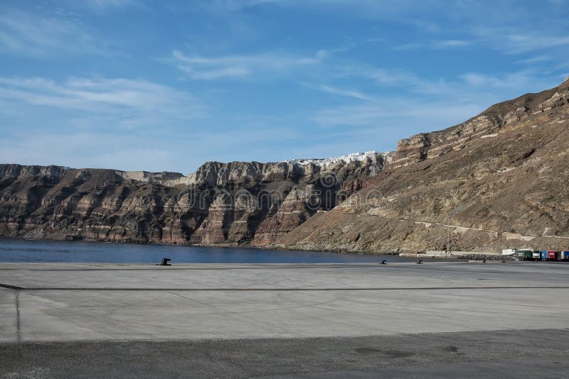 Athinios Port Santorini editorial image. Image of aegean - 250416375