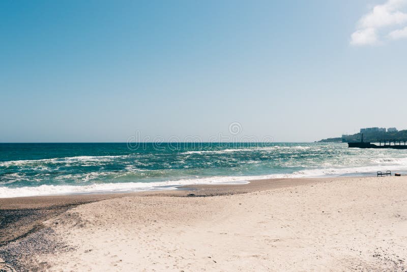 View of an Empty Beach on a Sunny Day Stock Photo - Image of paradise ...