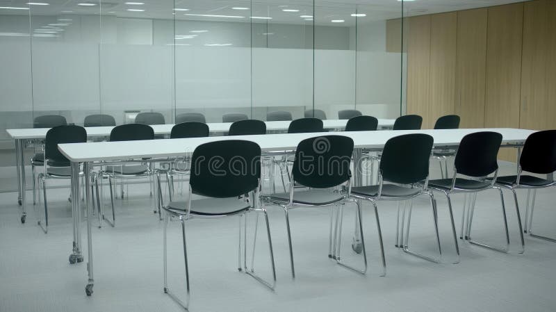 View of Empty Boardroom with Minimalist Decor Concept, Ready for ...