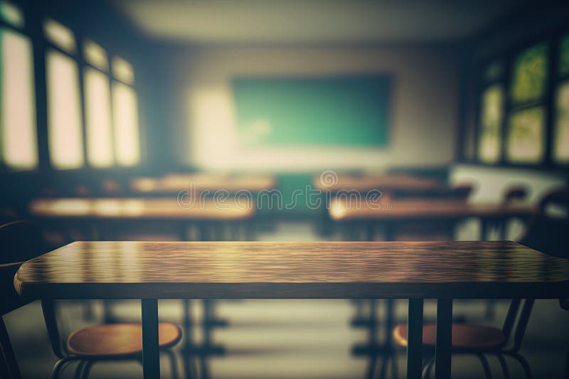 View the Empty Classroom from the Table Stock Illustration ...