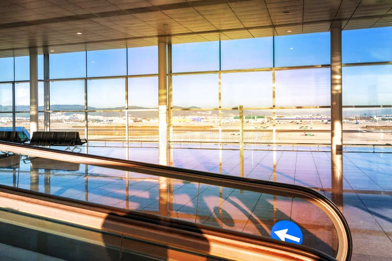 A View of Empty Hall of Hte Modern Airport Stock Image - Image of empty ...