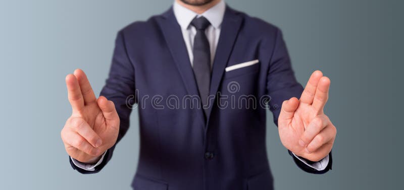 Empty Holding Hands of a Businessman at the Office Stock Image - Image ...