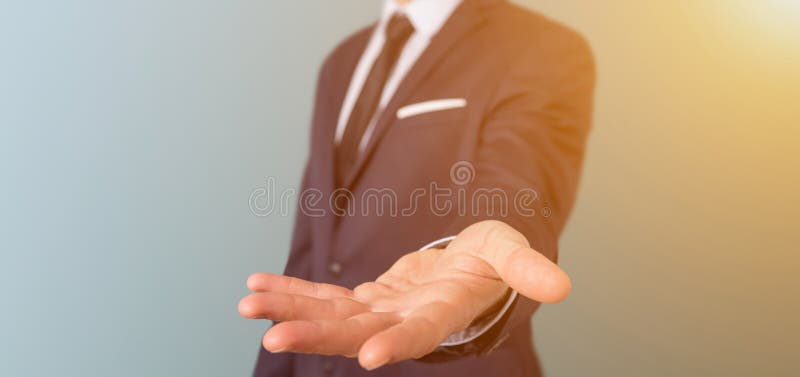 Empty Holding Hands of a Businessman at the Office Stock Photo - Image ...