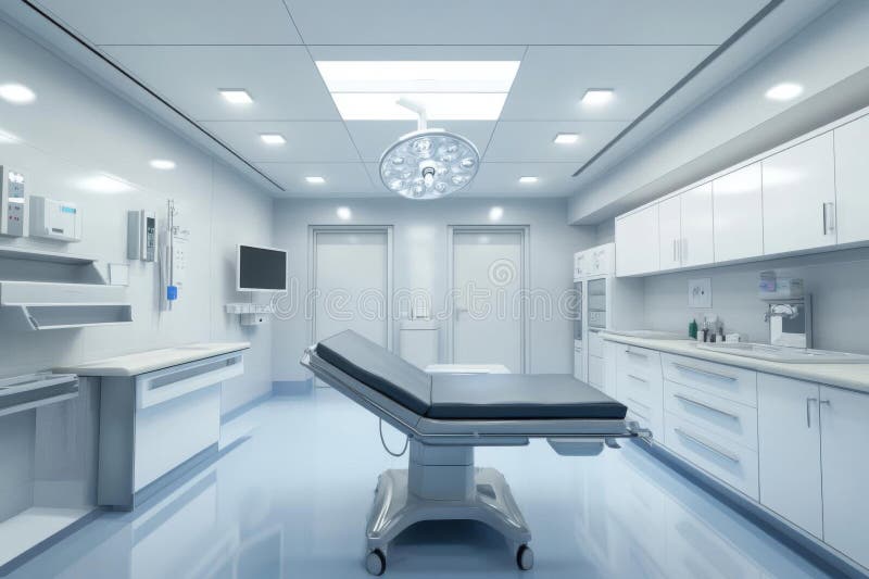 View of an Empty Hospital Room and Medical Operation Equipment Theme ...