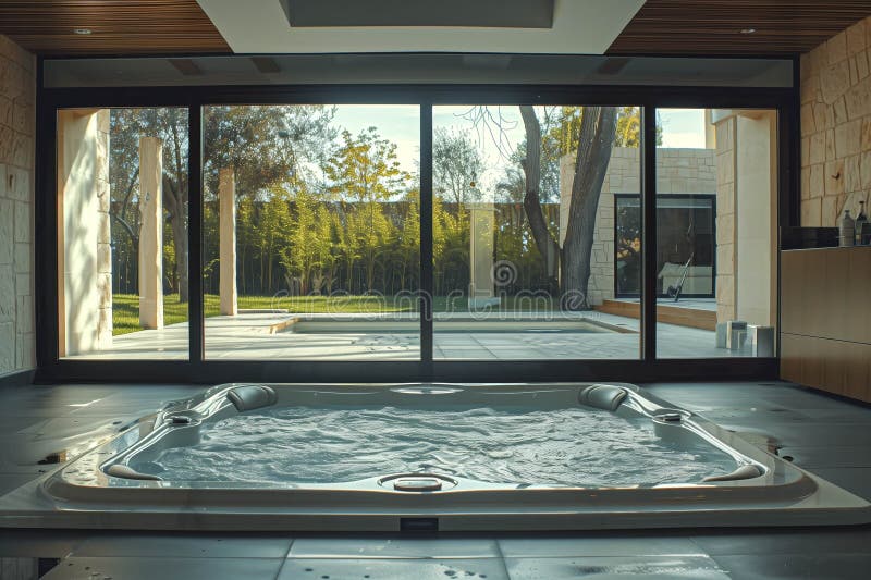 View of an Empty Jacuzzi in a House Stock Illustration - Illustration ...