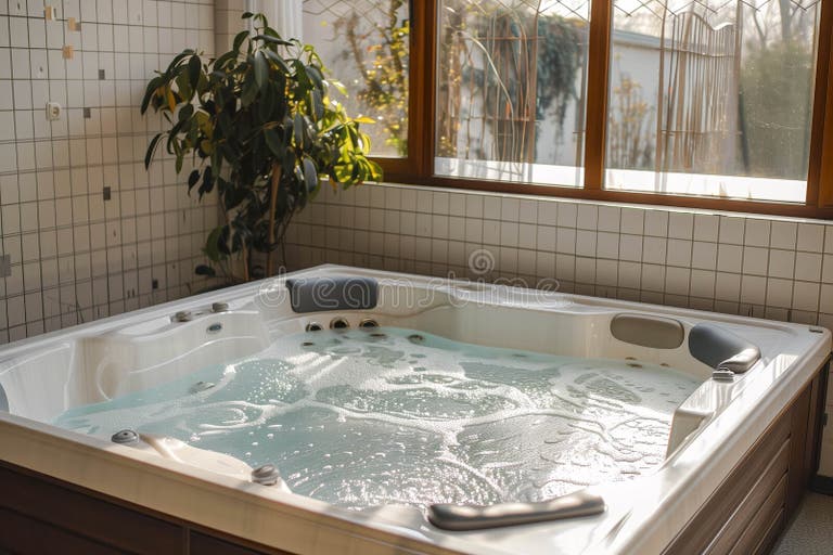 View of an Empty Jacuzzi in a House Stock Illustration - Illustration ...