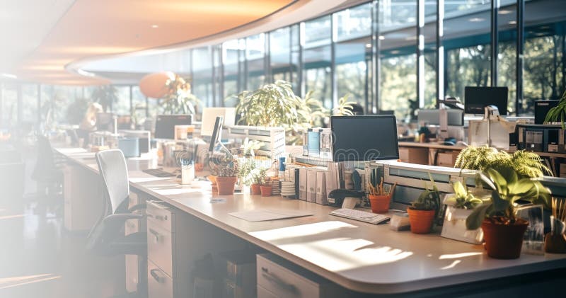 View of an Empty Office Work Area in a Modern Meeting Room Stock ...