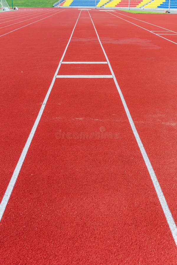 View on Empty Outdoor Running Track Stock Photo - Image of event ...