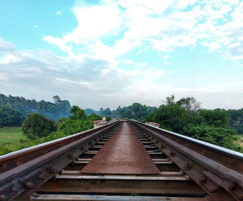 A View of Empty Railway Track. Stock Photo - Image of train, walkway ...