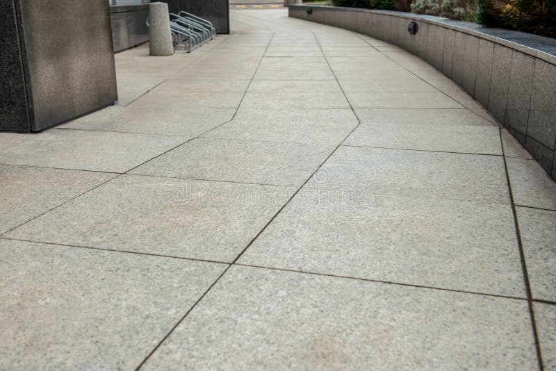 View on Empty Sidewal Path. Footpath Covering Stock Image - Image of ...