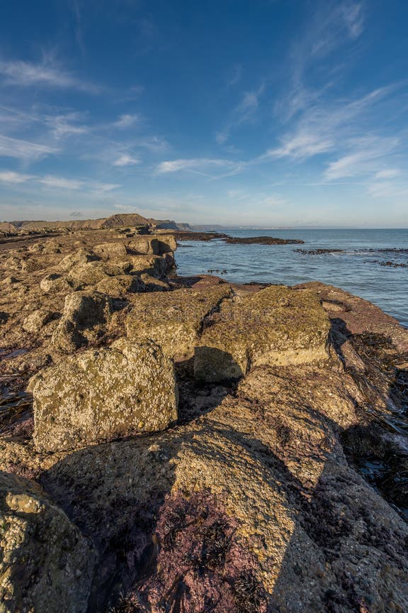 View from the End of Filey Brigg Stock Photo - Image of landmark ...
