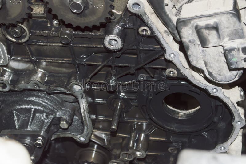 View from the Chain Side of the Engine Mounted and Rotated on the ...