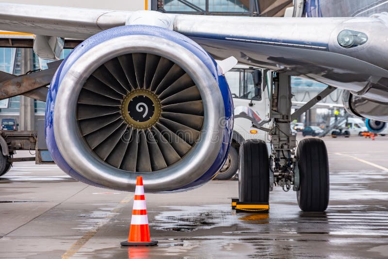 View of the Engine and Landing Gear Aircraft Stock Image - Image of ...