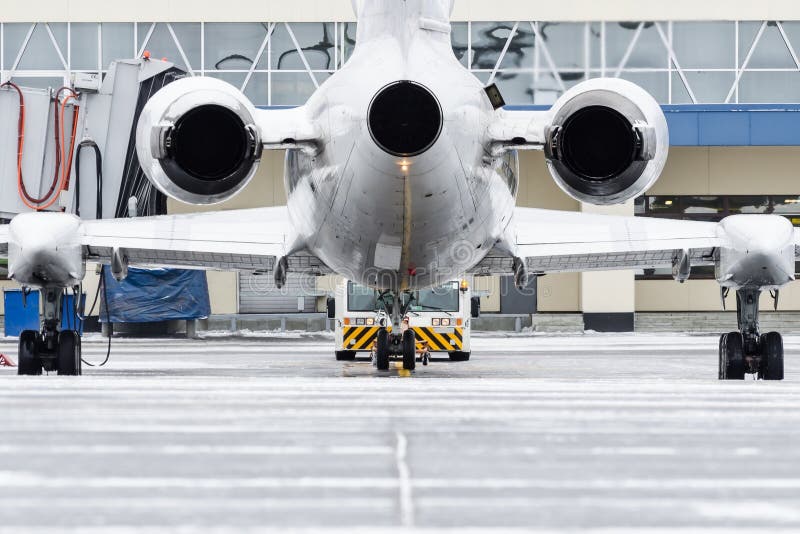 Nasal Part of the Aircraft, the Cockpit, the Trunk, in the Hangar on ...