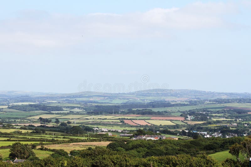View of the English Cornish Countryside. Cornwall, UK Stock Image ...