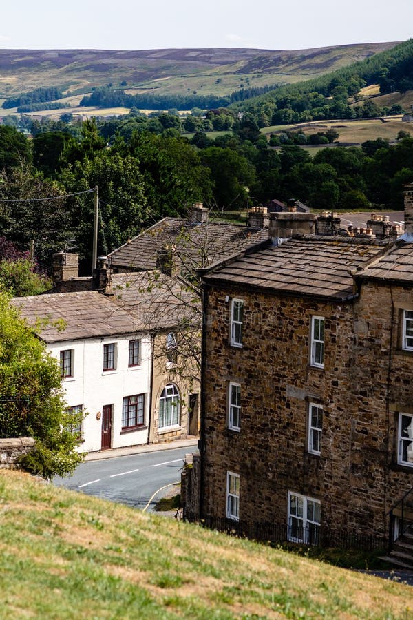 The View from the English Town of Reeth in the Yorkshire Dales Stock ...