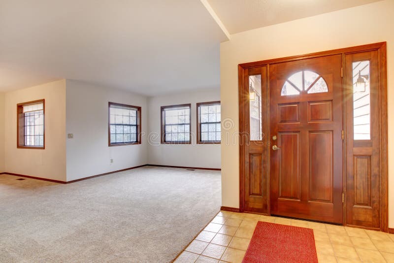 View of the Entrance Hallway and Living Room Stock Image - Image of ...