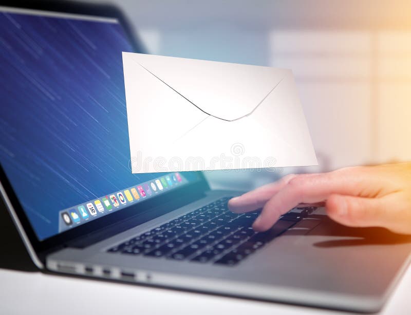 Envelope Message Displayed on a Futuristic Email Interface - 3d Stock ...
