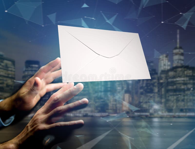 Envelope Message Displayed on a Futuristic Email Interface - 3d Stock ...