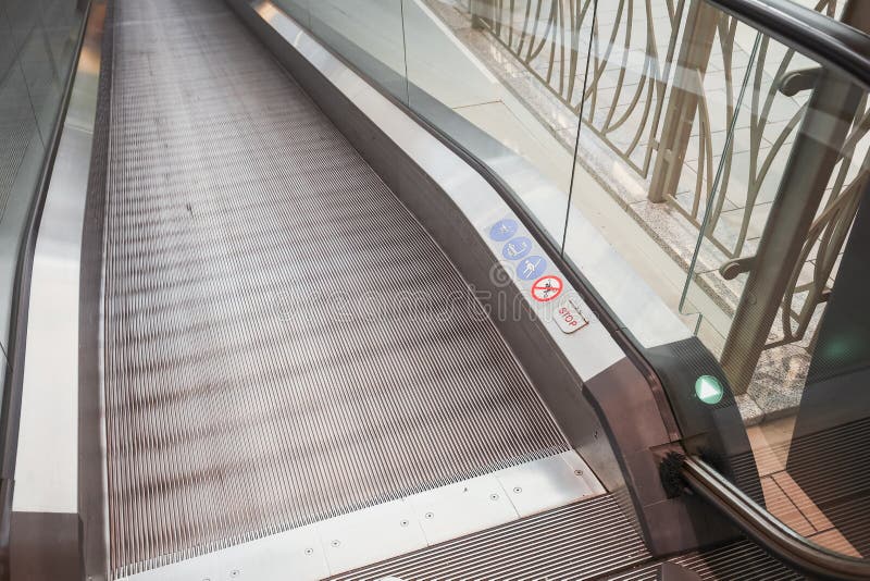 Top view of an escalator stock image. Image of steps - 32744519
