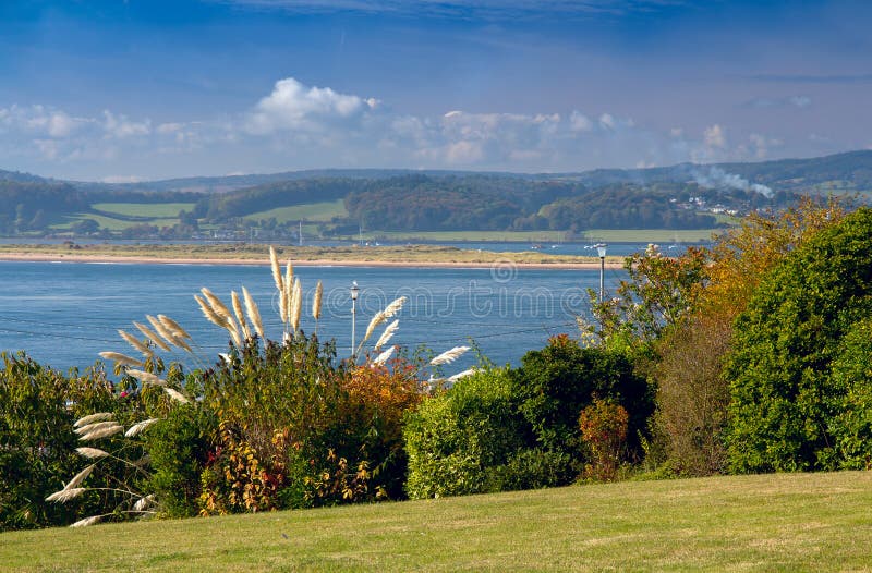 View of the Estuary Exe River. Stock Photo - Image of blue, garden ...