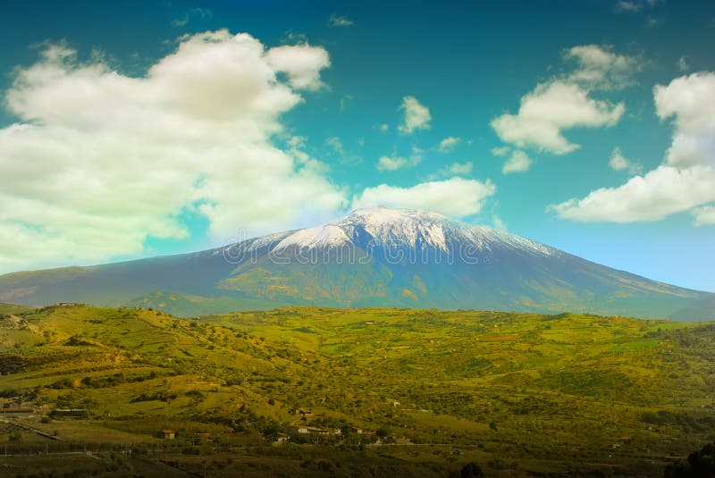 View on Etna stock photo. Image of mountain, blue, nature - 40297788