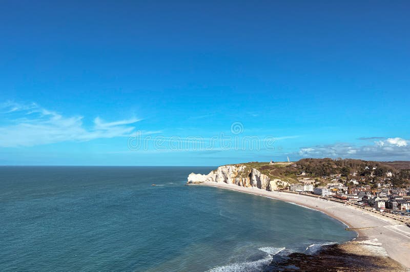 View of Etretat White Cliffs in Normandy, France Stock Image - Image of ...
