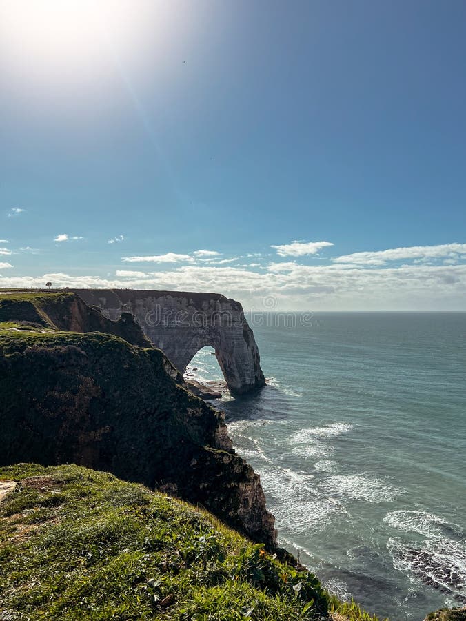 View of Etretat White Cliffs in Normandy, France Stock Image - Image of ...