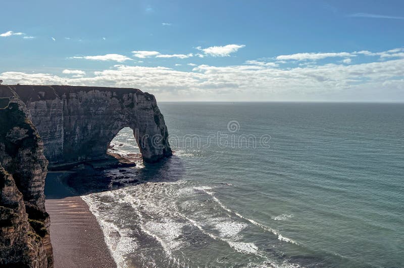 View of Etretat White Cliffs in Normandy, France Stock Photo - Image of ...