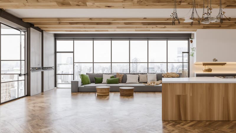 View of European Kitchen, Entryway, and Second Story Loft Style Area ...