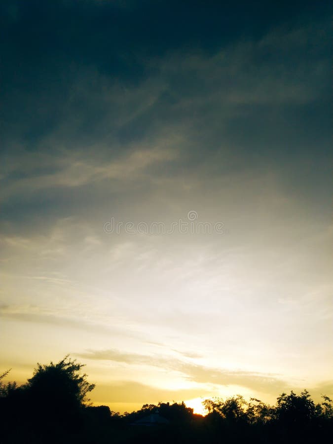 View of the Evening Sky with Beautiful White Clouds Stock Photo - Image ...